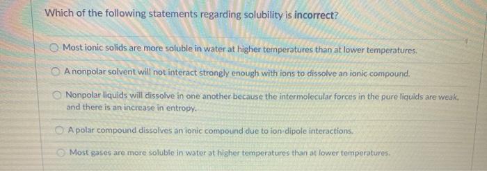 Solved Which of the following statements regarding | Chegg.com
