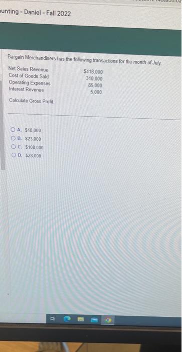 Solved unting - Daniel - Fall 2022 Bargain Merchandisers has | Chegg.com Solved unting - Daniel - Fall 2022 Bargain Merchandisers has | Chegg.com