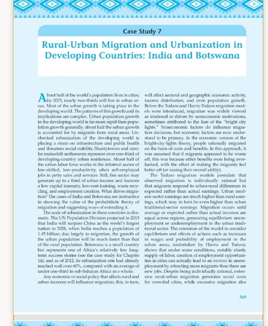 Solved Case Study 7 Rural-Urban Migration and Urbanization | Chegg.com