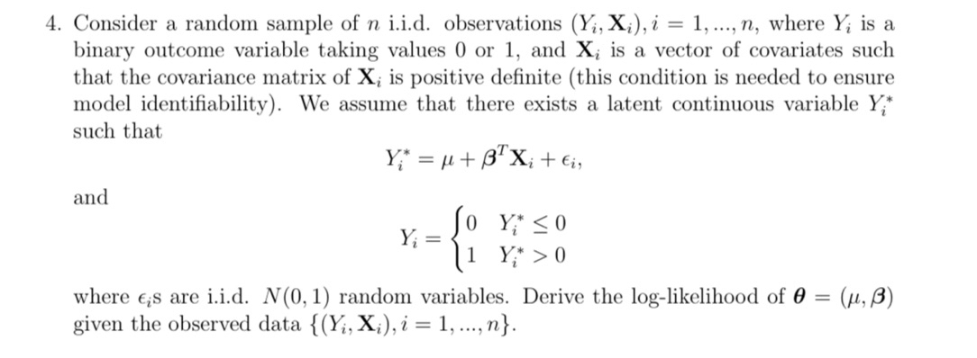 Solved Consider a random sample of n ﻿i.i.d. ﻿observations | Chegg.com