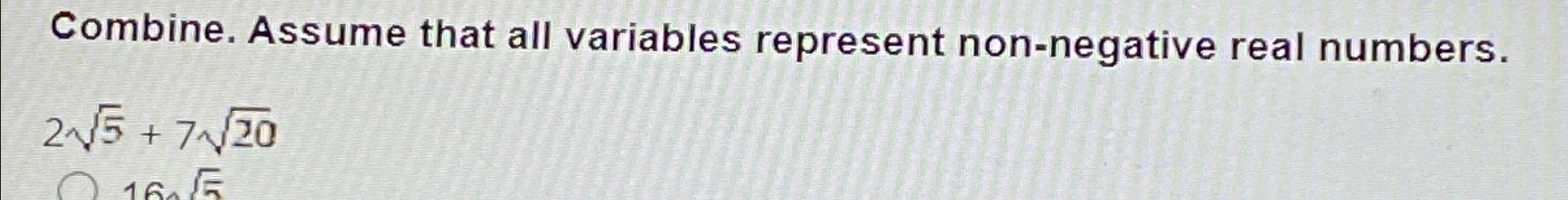 Solved Combine. Assume that all variables represent | Chegg.com