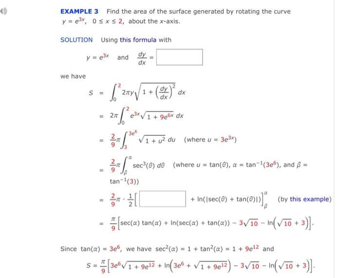 Solved EXAMPLE 3 Find the area of the surface generated by | Chegg.com