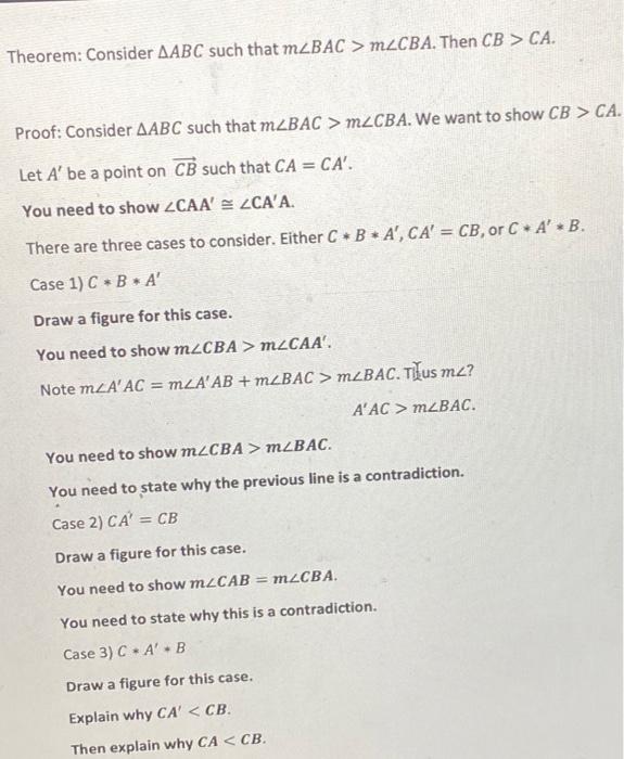 Solved use this proof outline to draw and write a paragraph | Chegg.com