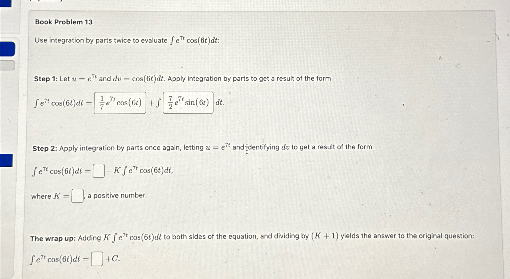Solved Book Problem 13Use integration by parts twice to | Chegg.com