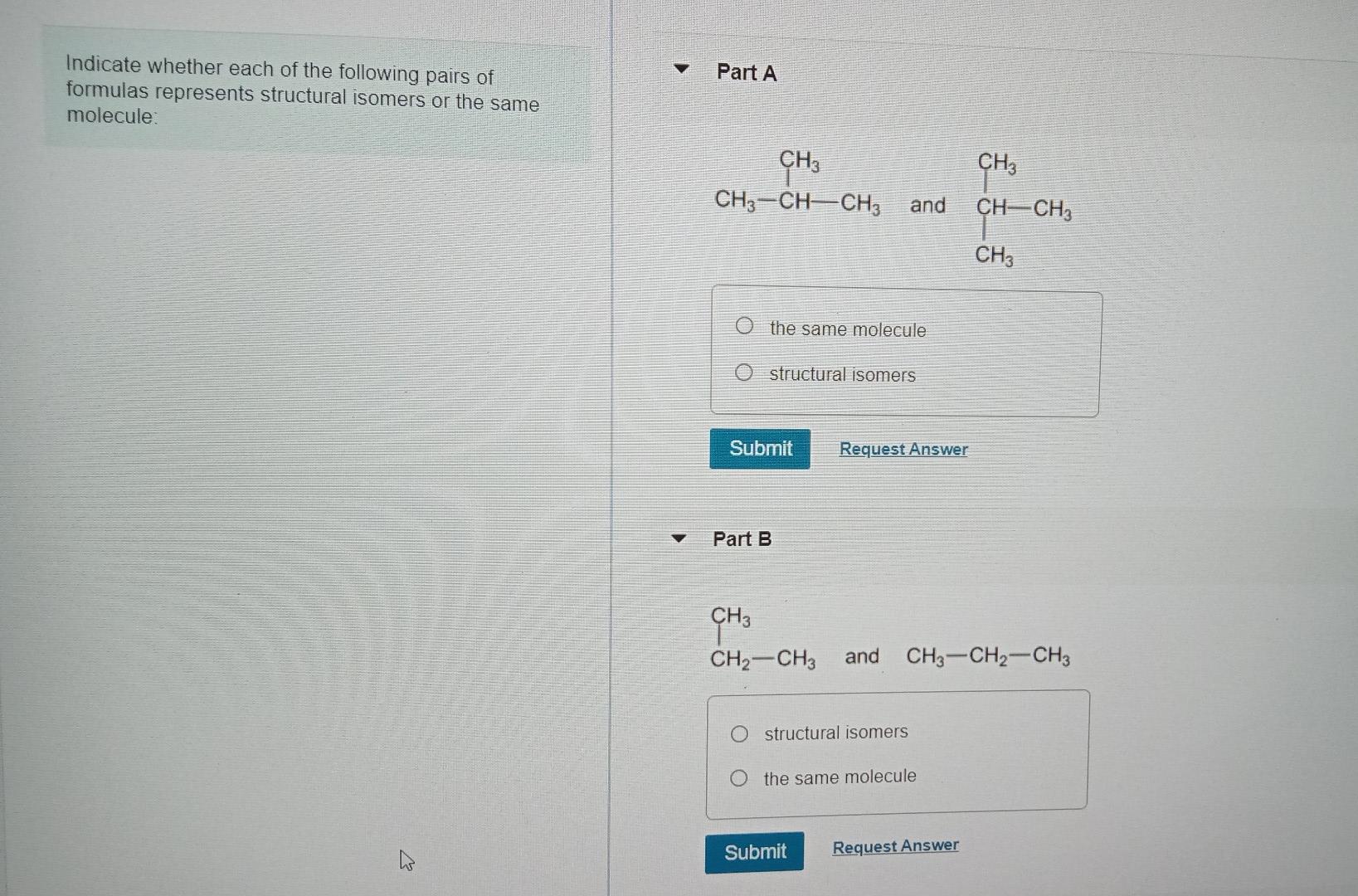 Solved Indicate whether each of the following pairs of Part | Chegg.com