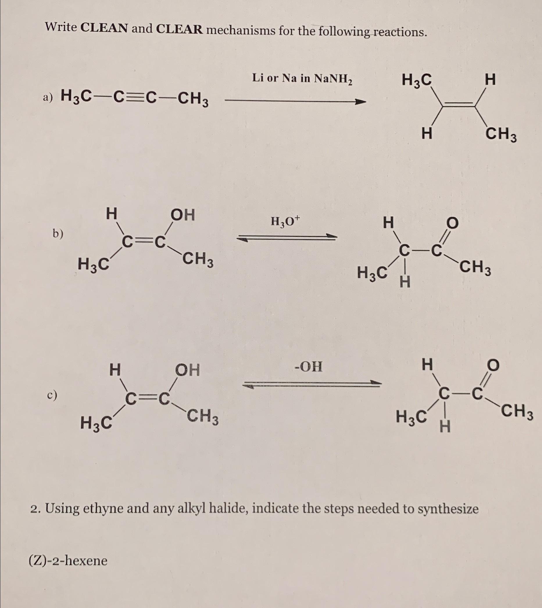 Solved Write CLEAN and CLEAR mechanisms for the following | Chegg.com