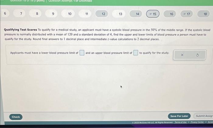 Solved Qualifying Test Scores To qualify for a medical | Chegg.com