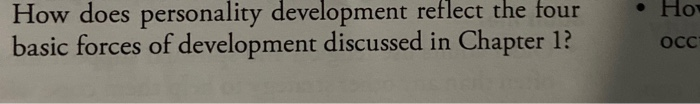 Solved How does personality development reflect the four | Chegg.com