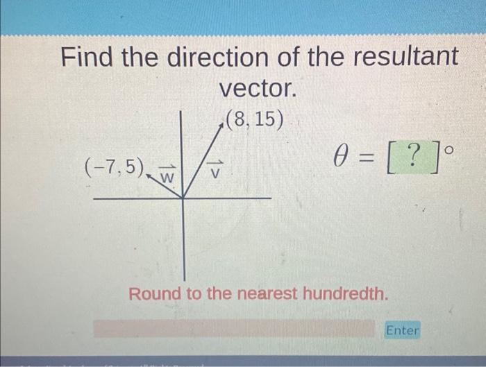 Solved Find the direction of the resultant vector. θ=[?]∘ | Chegg.com