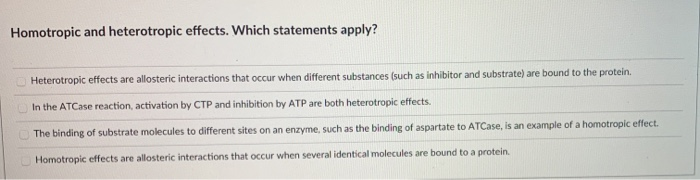 Solved Homotropic and heterotropic effects. Which statements | Chegg.com