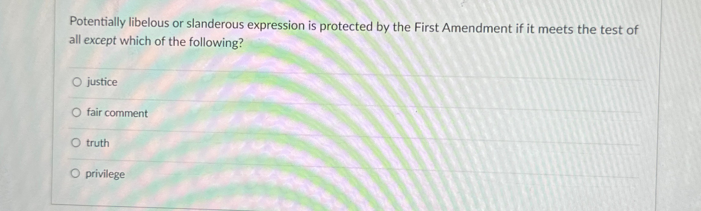 Potentially libelous or slanderous expression is | Chegg.com