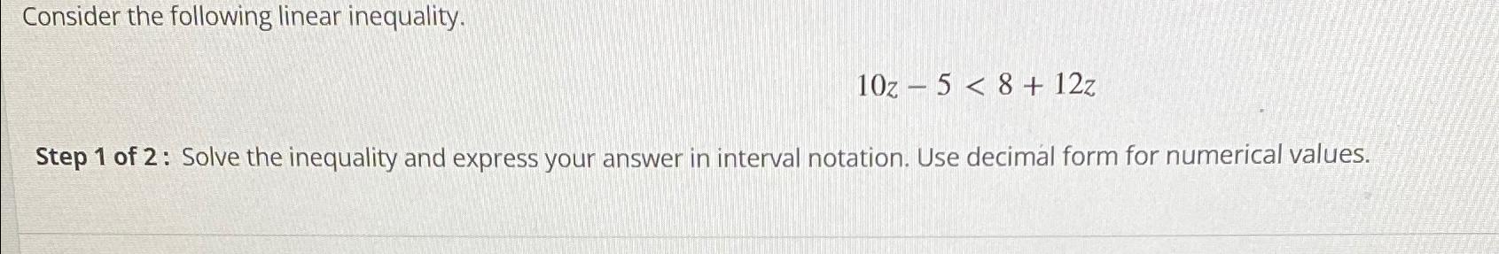 Solved Consider the following linear | Chegg.com