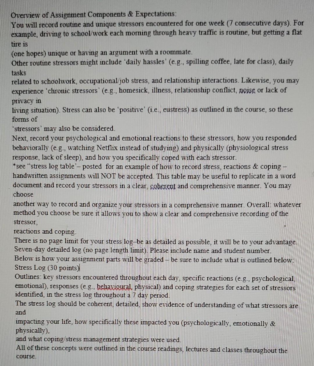 Solved Overview of Assignment Components \& Expectations: | Chegg.com