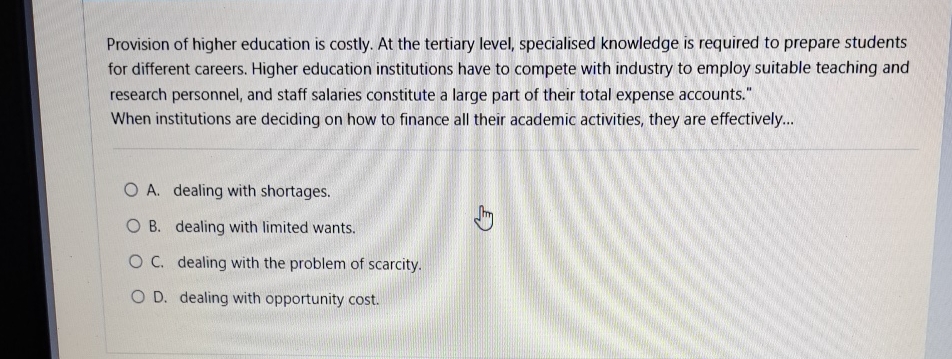 Solved Provision of higher education is costly. ﻿At the | Chegg.com