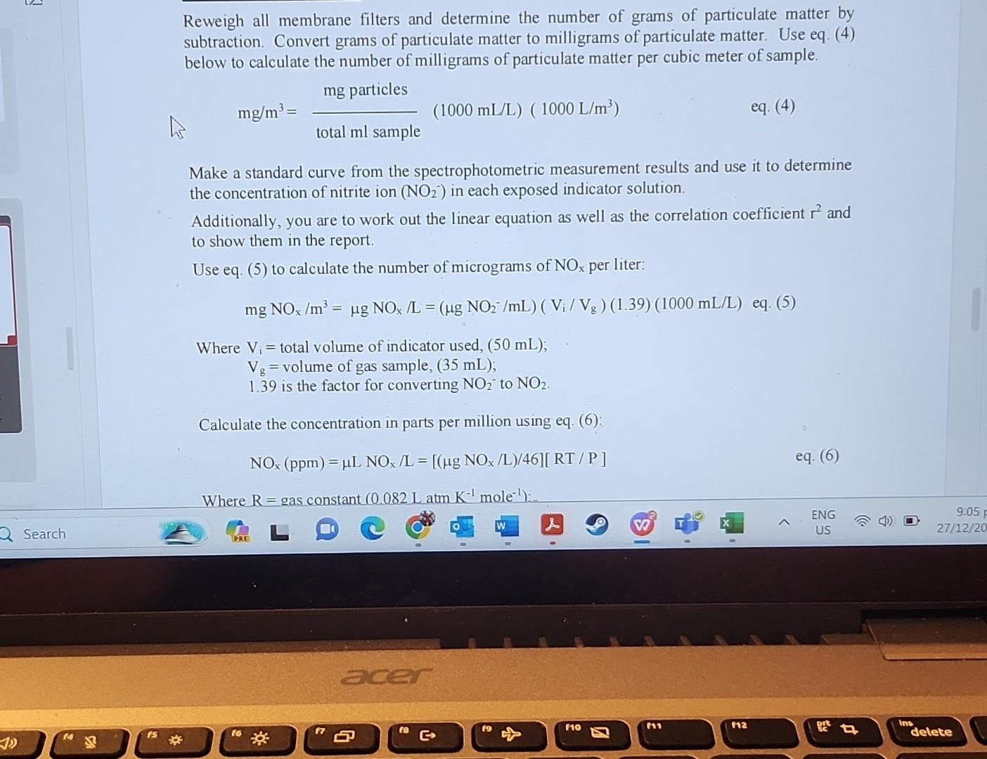 Solved Reweigh all membrane filters and determine the number | Chegg.com