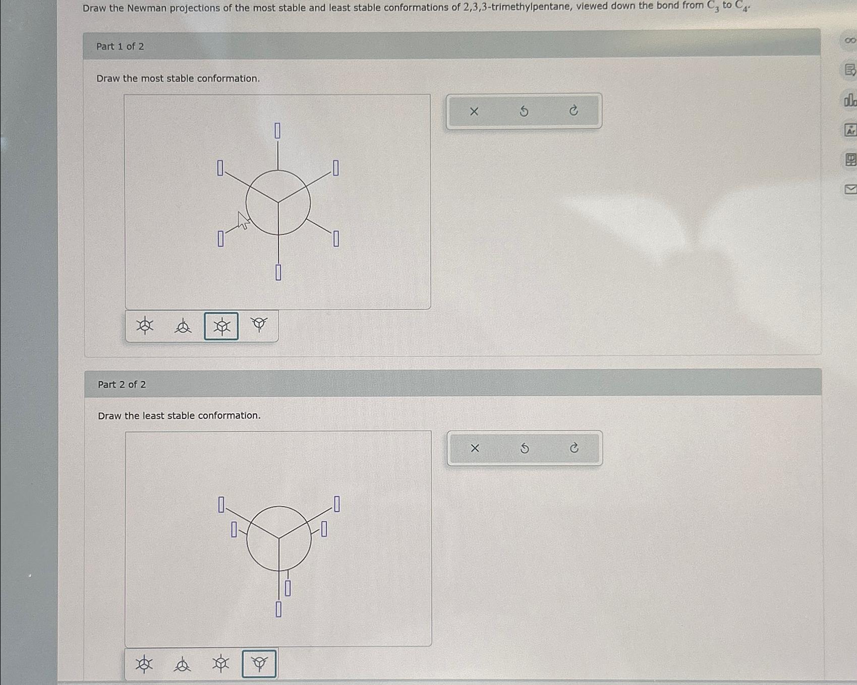 Solved Draw the Newman projections of the most stable and | Chegg.com