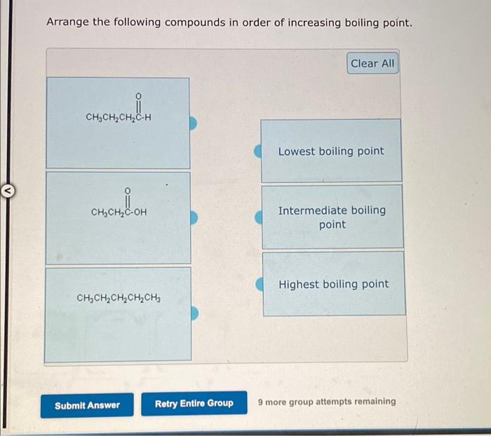 Solved Arrange the following compounds in order of | Chegg.com