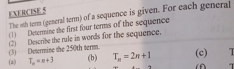 Solved EXERCISE 5The nth term (general term) ﻿of a sequence | Chegg.com