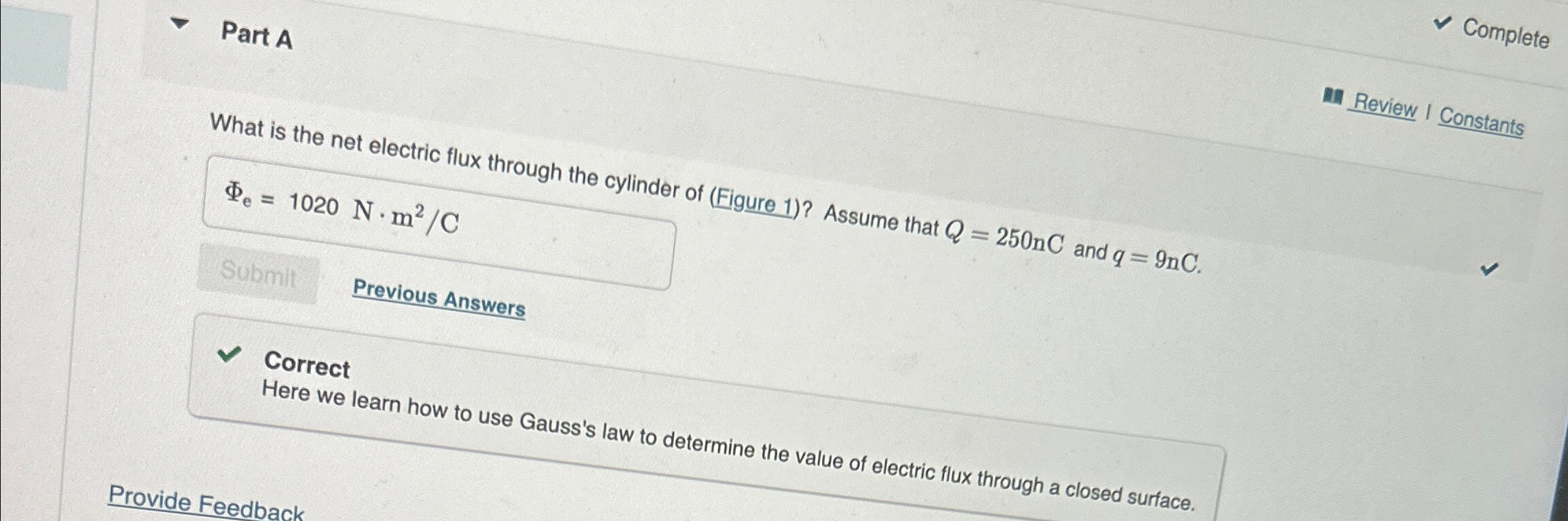 Solved Part ACompleteReview I ConstantsWhat is the net | Chegg.com