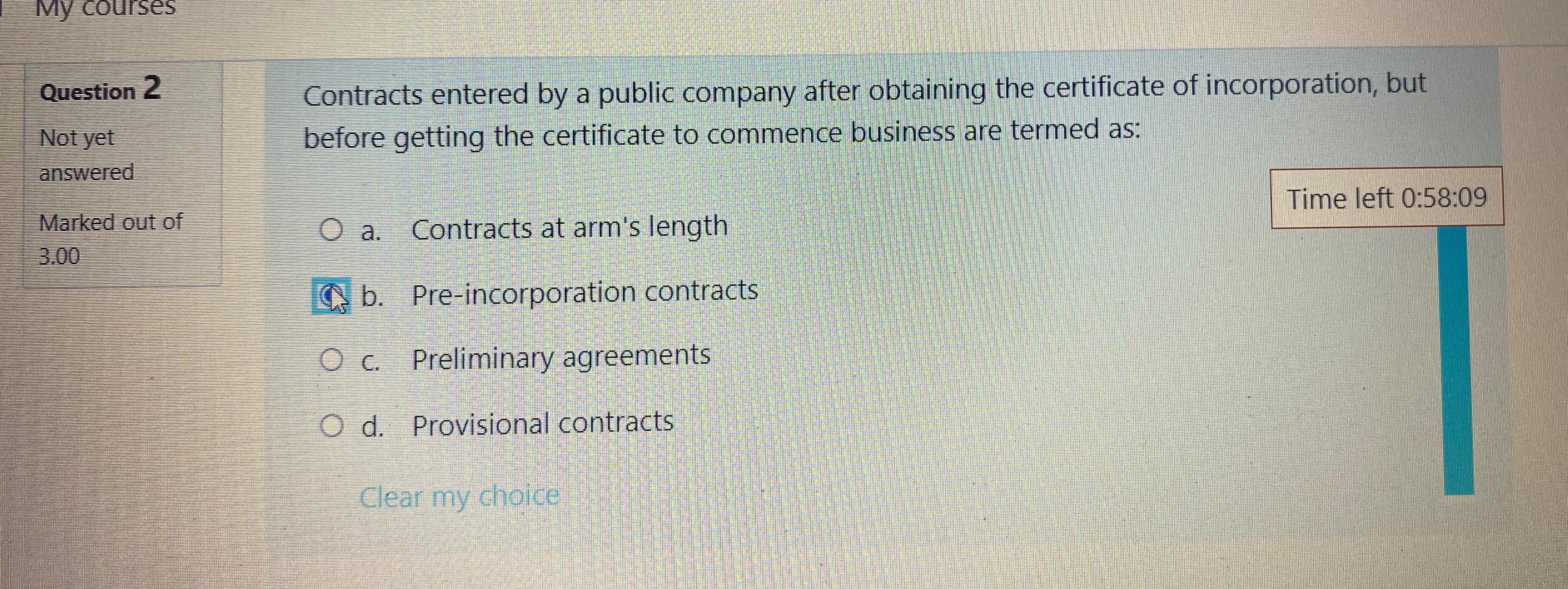 Solved Question 2Not yet answeredMarked out of 3.00Contracts | Chegg.com