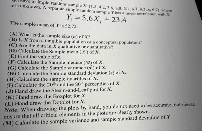 Solved a simple random sample | Chegg.com