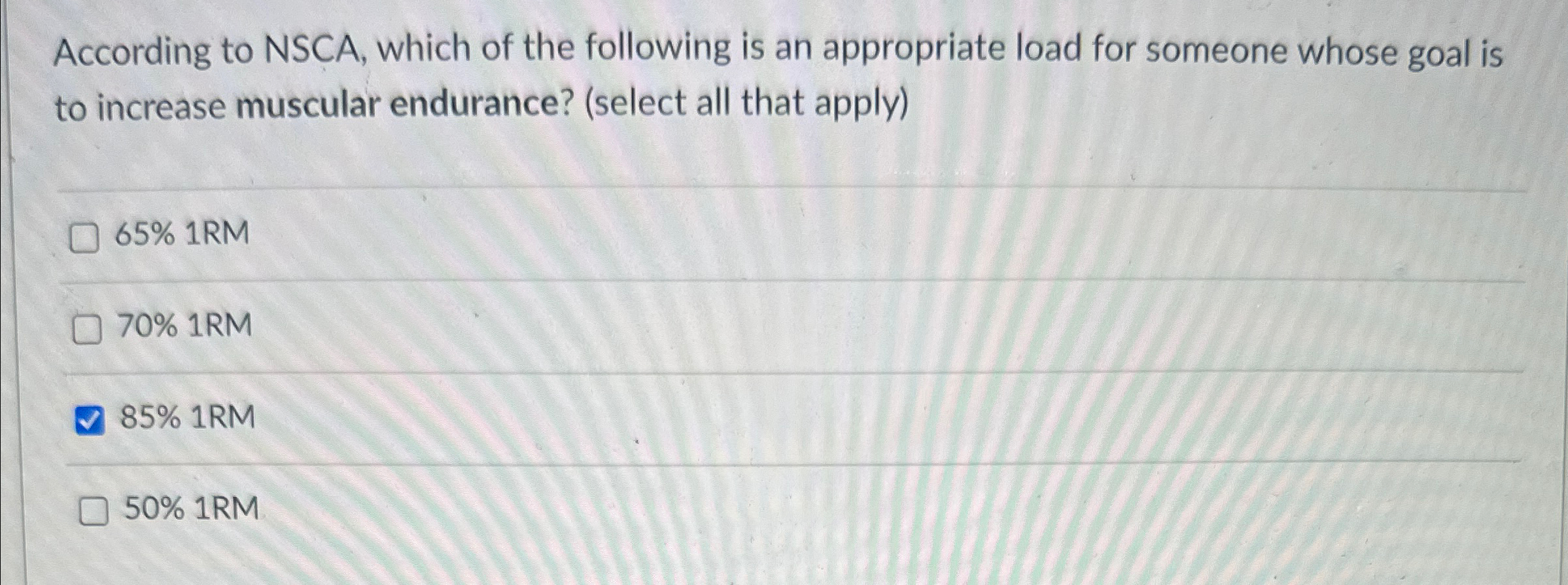 Solved According to NSCA, which of the following is an | Chegg.com