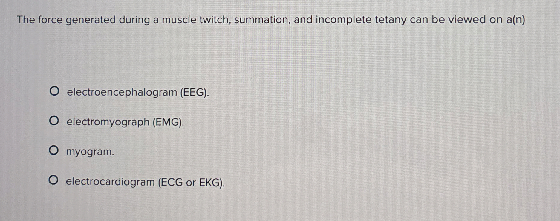 Solved The force generated during a muscle twitch, | Chegg.com