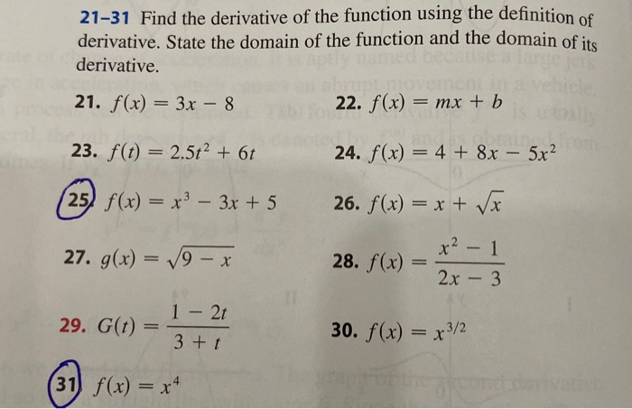 Solved 21-31 Find the derivative of the function using the | Chegg.com