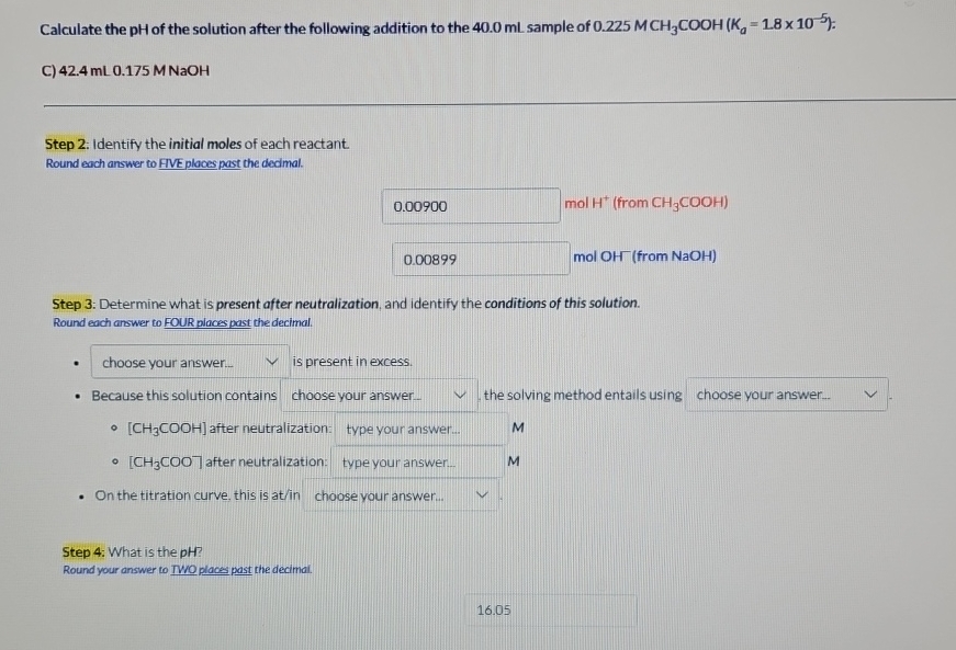 Solved Calculate the pH ﻿of the solution after the following | Chegg.com
