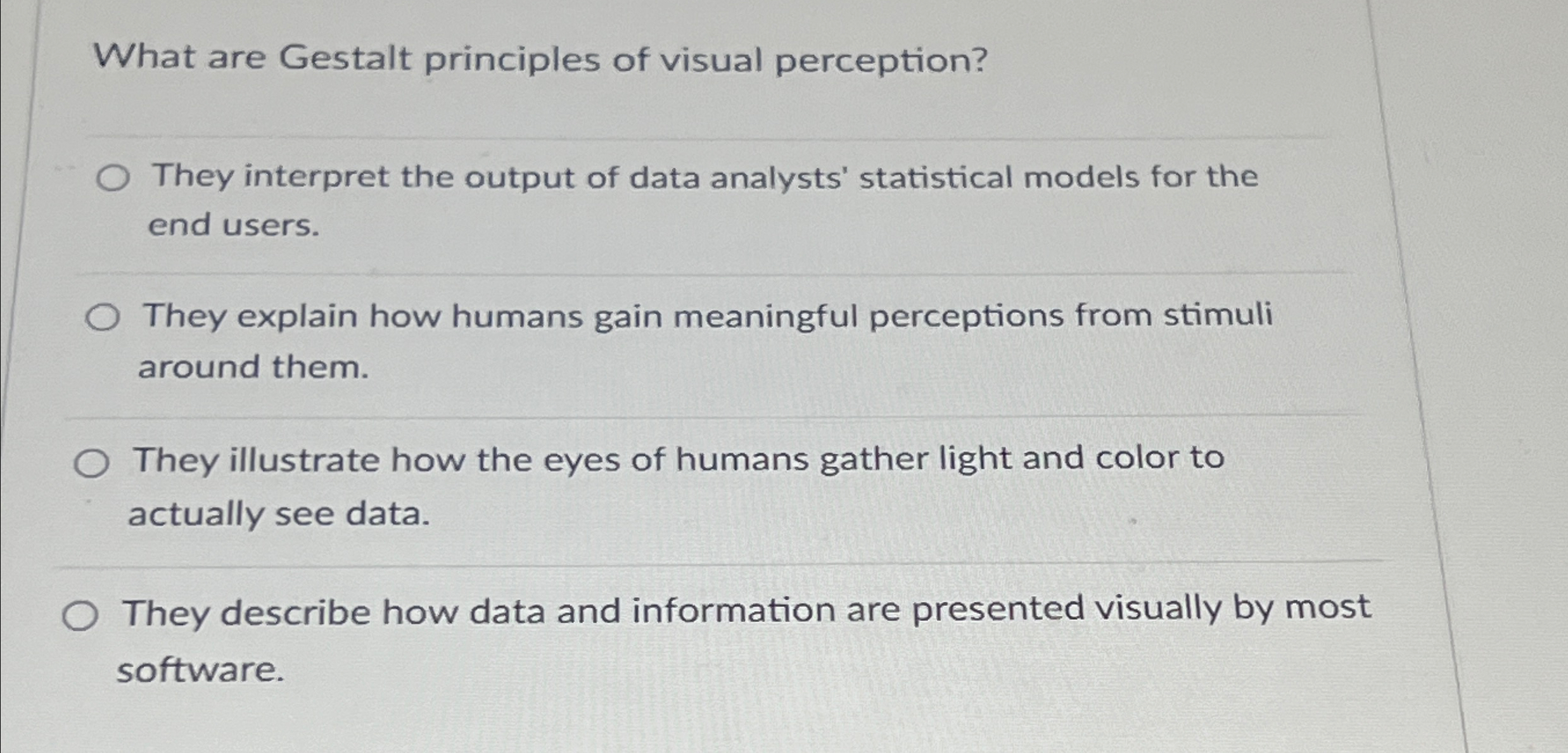 Solved What are Gestalt principles of visual perception?They | Chegg.com