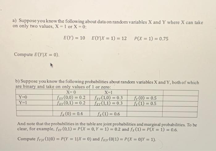 Solved a) Suppose you know the following about data on | Chegg.com
