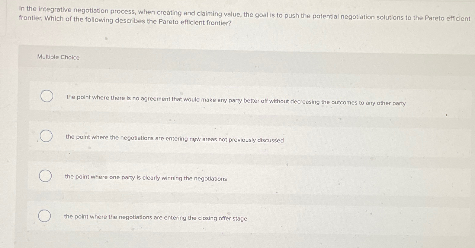 Solved In the integrative negotiation process, when creating | Chegg.com
