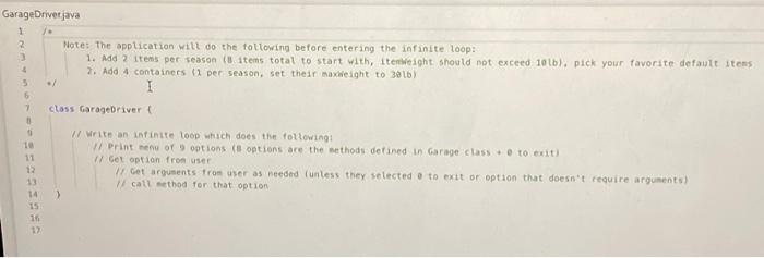 Solved class Container private int containerId; // random ID | Chegg.com