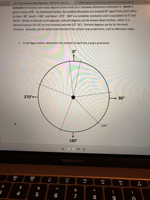 Solved Lab? Directions and Map Projections - GEOGT111 Intro | Chegg.com