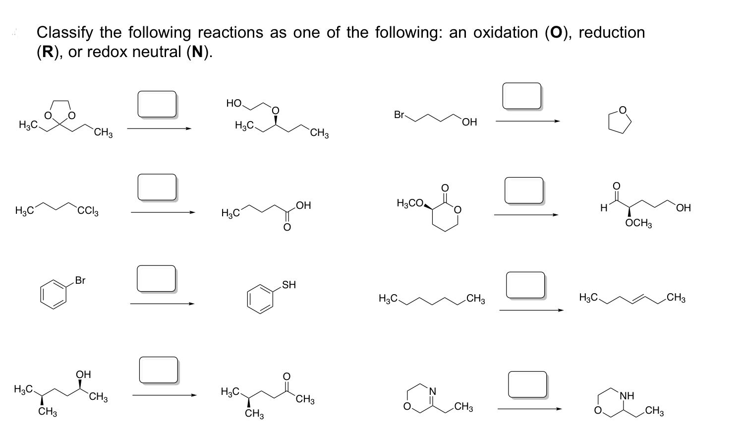 Classify the following reactions as one of the | Chegg.com