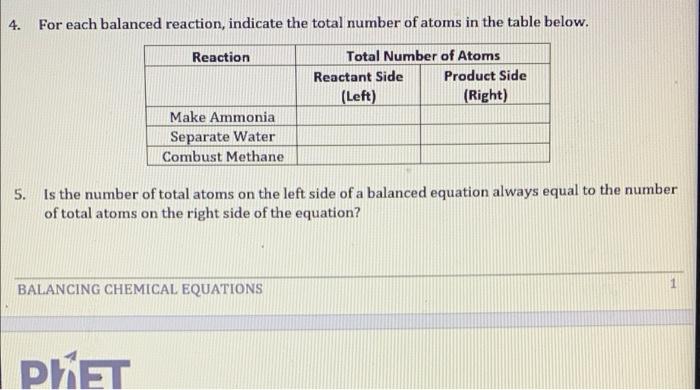 Solved 4. For each balanced reaction, indicate the total | Chegg.com