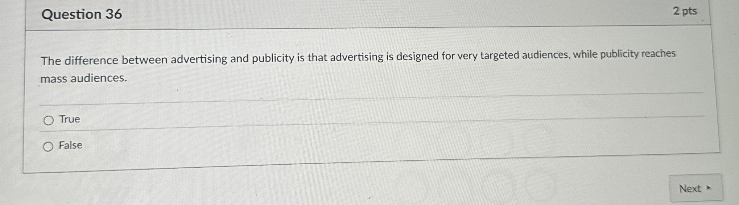 Solved Question 362 ﻿ptsThe difference between advertising | Chegg.com