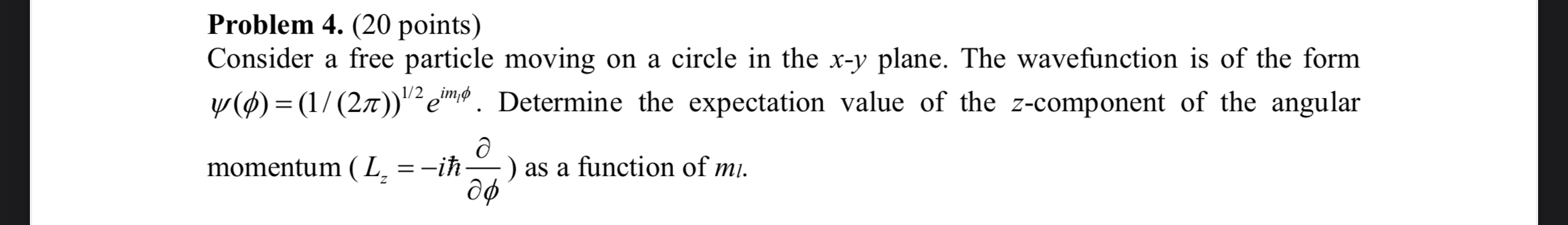 Solved Problem 4. (20 points)\\nConsider a free particle | Chegg.com