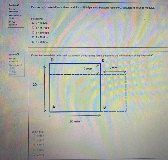 Solved Question 2 Ifan isotropic material has a shear | Chegg.com