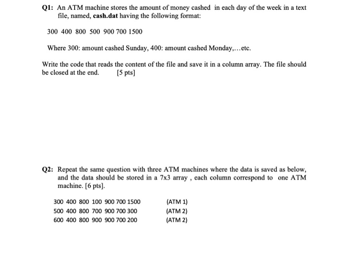 Solved Q2: Repeat the same question with three ATM machines | Chegg.com