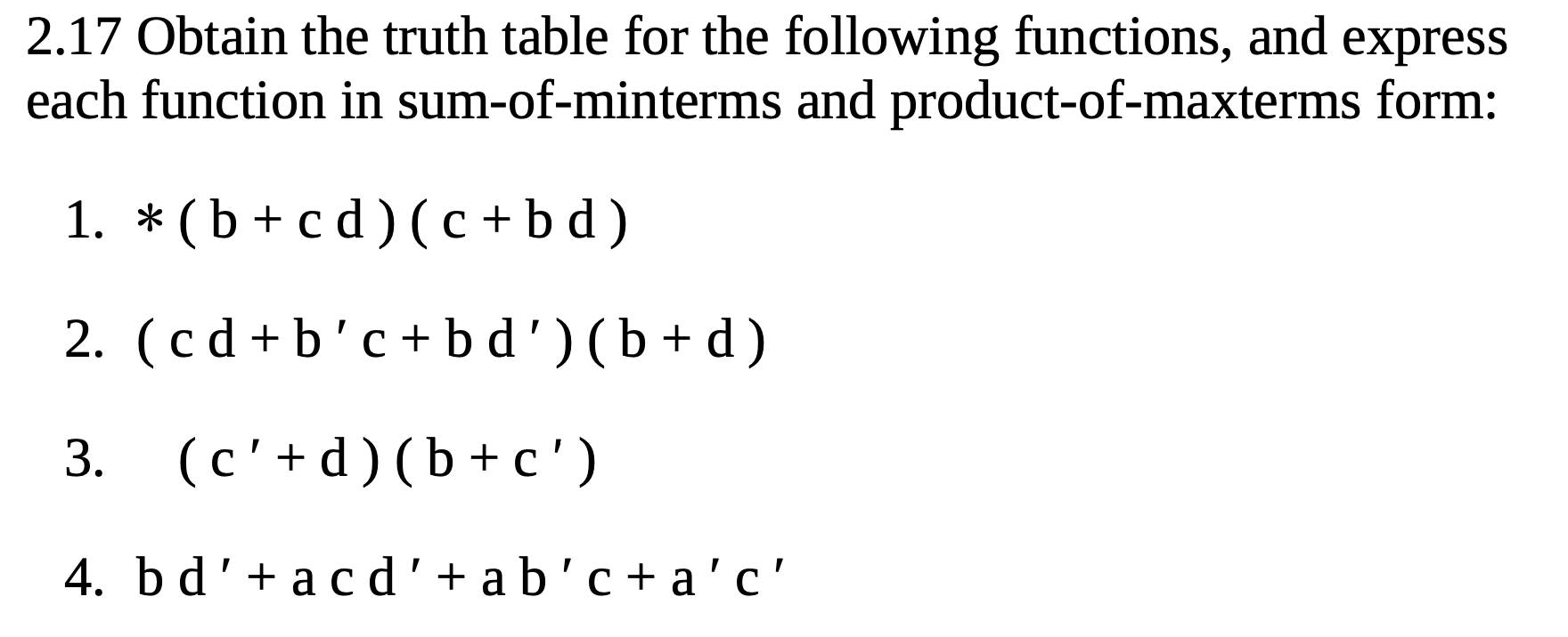 2 17 ﻿obtain The Truth Table For The Following