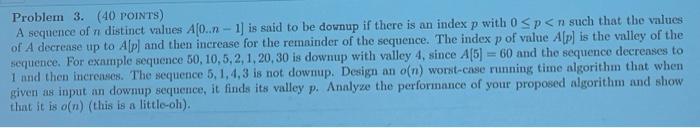 Solved Problem 3. (40 poInTs) A sequence of n distinct | Chegg.com