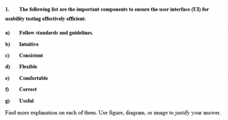 Solved The following list are the important components to | Chegg.com