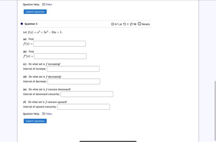 Solved Consider the function f(x)=6x+7x−1, for this function | Chegg.com