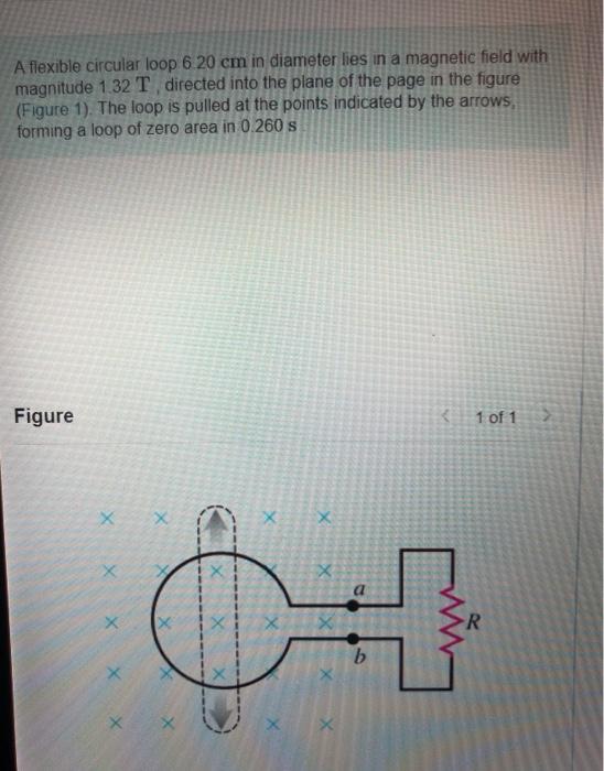 Solved A flexible circular loop 6 20 cm in diameter lies in | Chegg.com