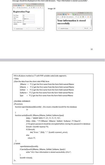 Solved Now, you are required to write the server-side | Chegg.com