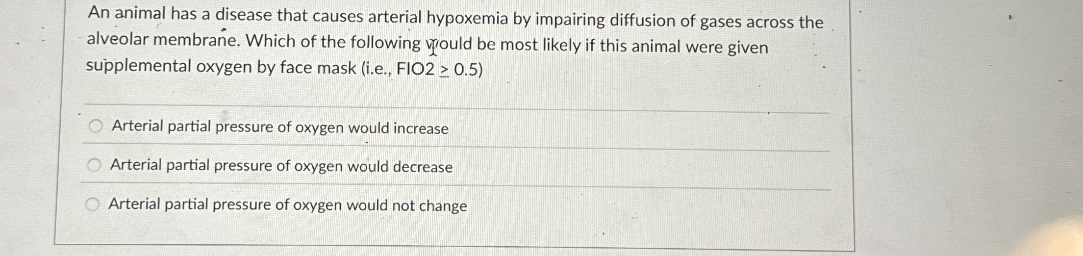 Solved An animal has a disease that causes arterial | Chegg.com