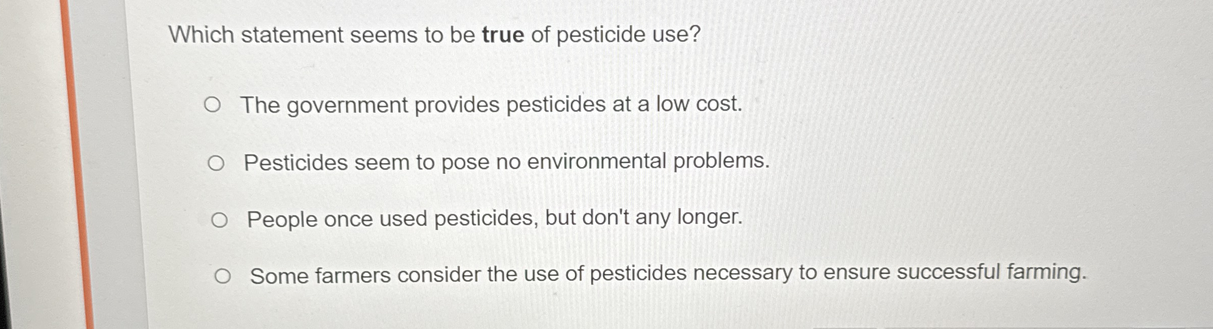 Solved Which statement seems to be true of pesticide use?The | Chegg.com