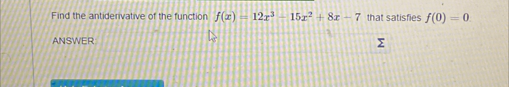 Solved Find the antiderivative of the function | Chegg.com