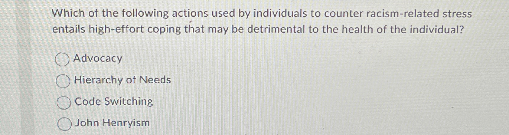 Solved Which of the following actions used by individuals to | Chegg.com